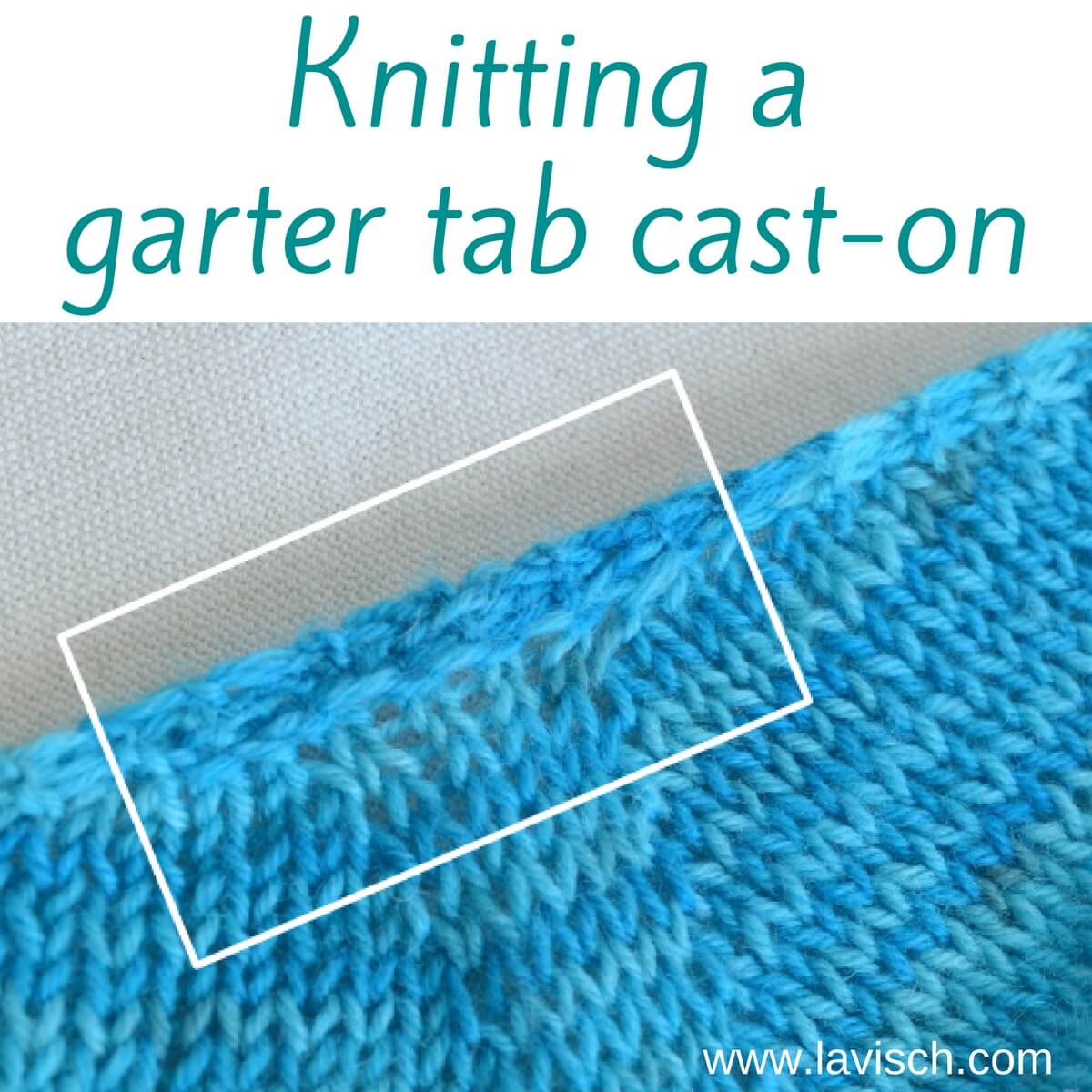 tutorial: garter tab CO for top-down crescents - La Visch Designs