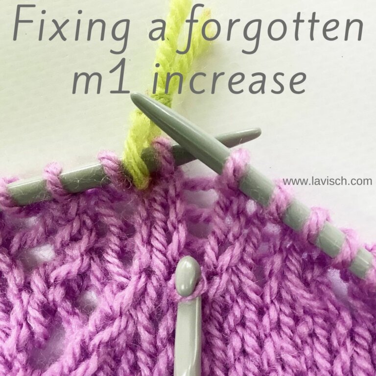 tutorial - working a knit-side left-leaning lifted increase - La Visch ...