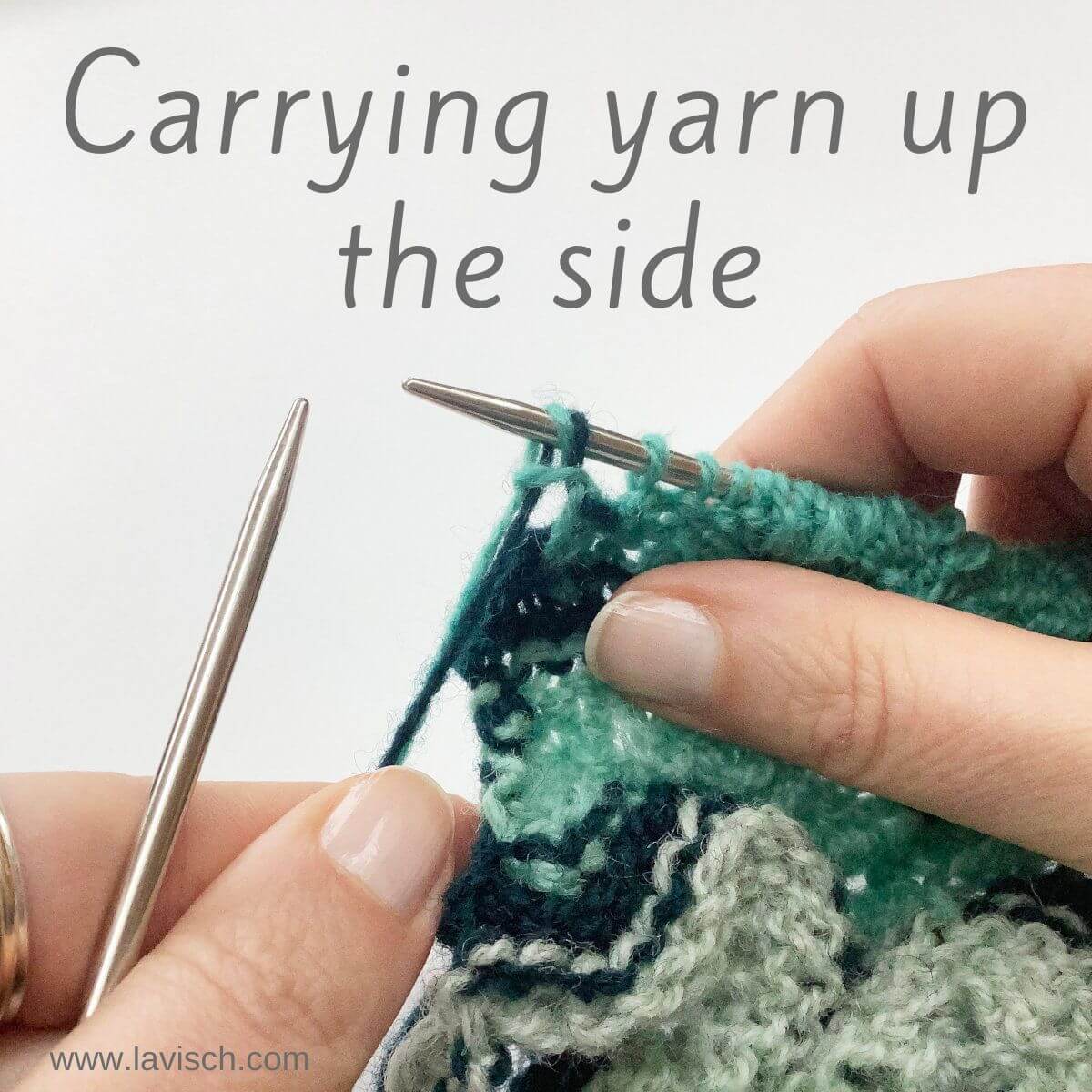 tutorial - carrying yarn up the side - La Visch Designs