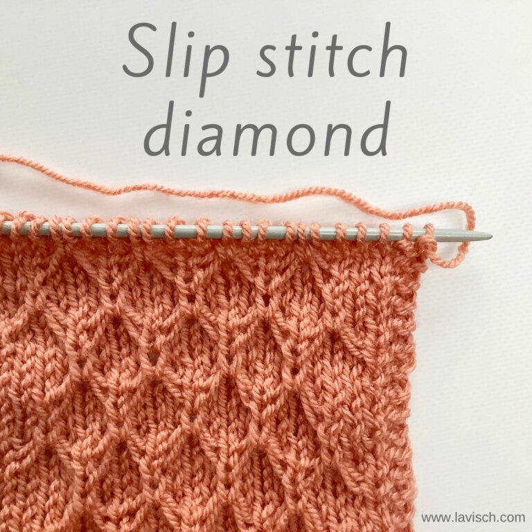 stitch pattern - slip stitch diamond - La Visch Designs