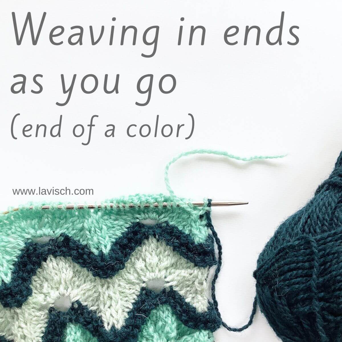tutorial - weaving in ends as you go (end of a color) - La Visch Designs