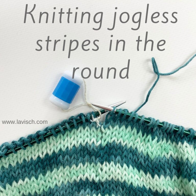 tutorial - knitting jogless stripes in the round - La Visch Designs