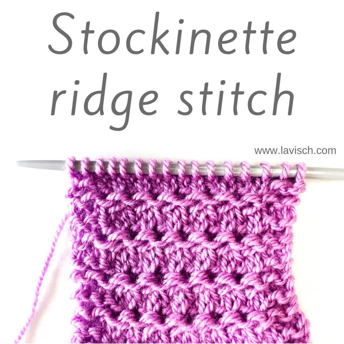 stitch pattern - stockinette ridge stitch - La Visch Designs