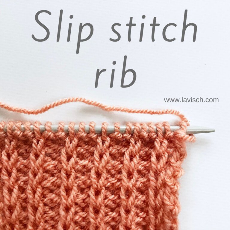 stitch pattern - slip stitch rib - La Visch Designs